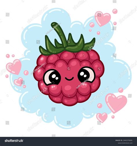 Cute Raspberry Character Adorable Berry Mascot Stock Vector Royalty Free 2441278281 Shutterstock