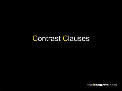 contrast clauses ppt