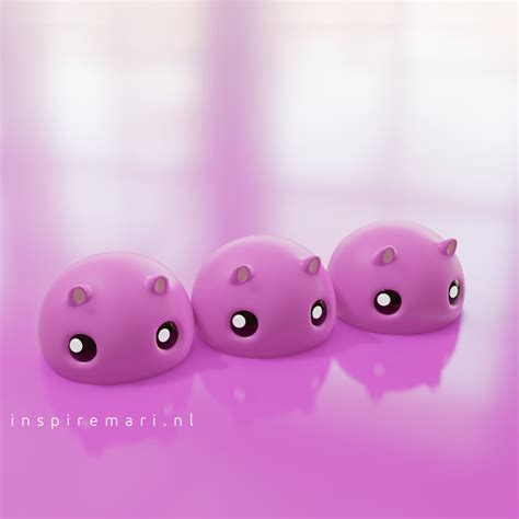 Kawaii 3d Art Pink Kitty Blobs • Inspiremari Nl