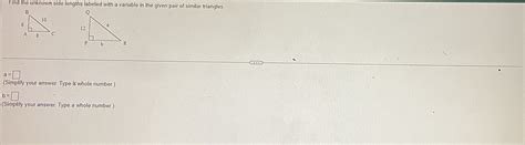 Solved Find The Unknown Side Lengths Labeled With A Variable
