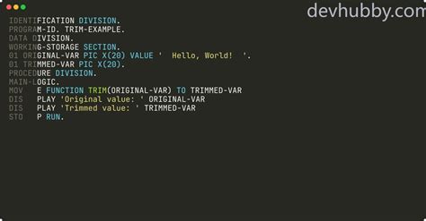 How To Use The Trim Function In Cobol Rcobol