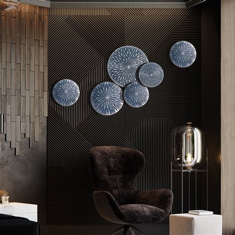 客厅墙上立体装饰品新中式酒店玄关墙上挂件餐厅轻奢背景墙壁饰 虎窝淘