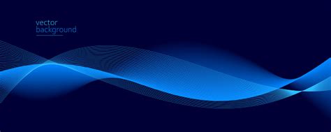 그라데이션 벡터 추상적 배경 다크 블루 디자인 곡선 라인 에너지 모션 편안한 음악 사운드 또는 기술이 있는 물결 모양의 부드러운 흐름 0명에 대한 스톡 벡터 아트 및 기타