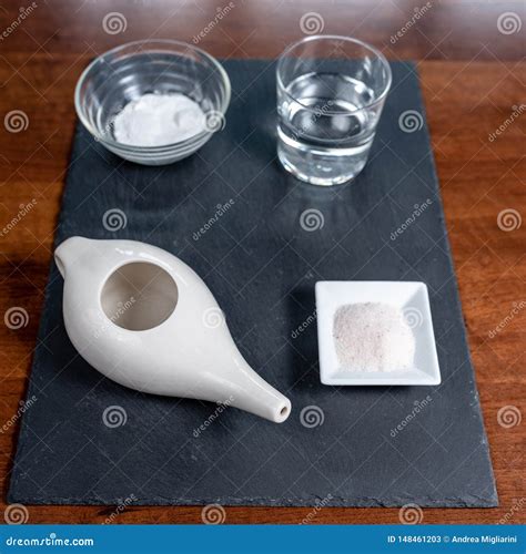 Set For Nasal Cleaning With Neti Pot Ayurvedic Medicine System Stock Image Image Of Ayurveda