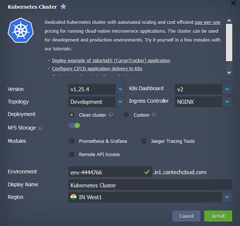 installation of kubernetes cluster on cantech cloud cantech networks