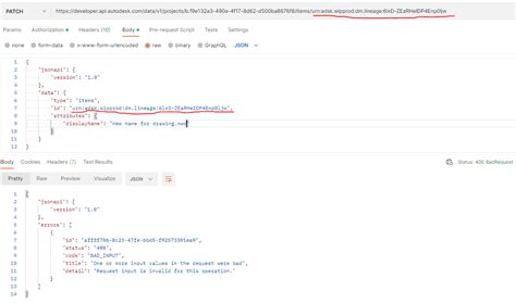 Autodesk Forge Bad Input Updating Attributes With Aps Data Management