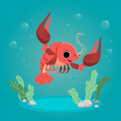 손으로 그린 가재 그림 무료 벡터