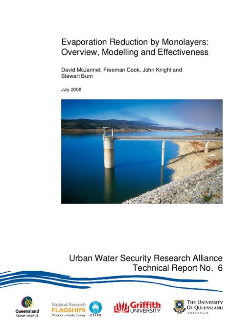 Pdf Evaporation Reduction By Monolayers Overview Modelling And Effectiveness