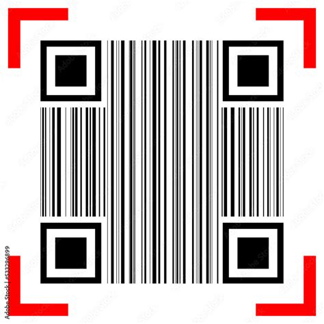 Barcode And Qr Code With Red Scanner On White Vector Illustration Stock Vector Adobe Stock