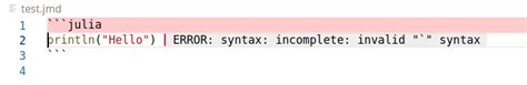 code block execution in julia markdown broken · issue 2583 · julia vscode julia vscode · github