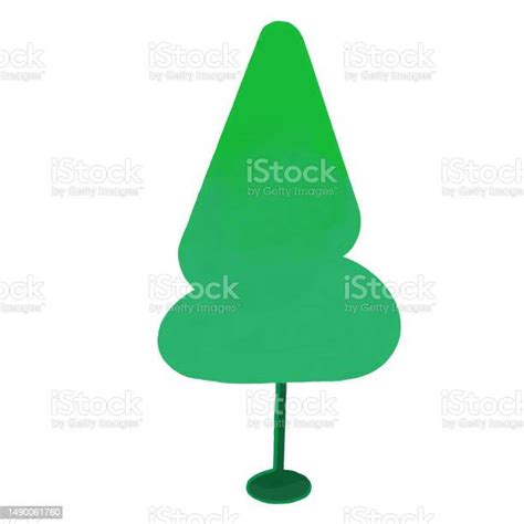 수채화와 하얀 배경에 고립된 숲에서 캠핑과 모험을 위한 귀여운 미소 짓는 녹색 소나무를 그립니다 아이콘 그림의 디지털 페인팅입니다 감정에 대한 스톡 벡터 아트 및 기타