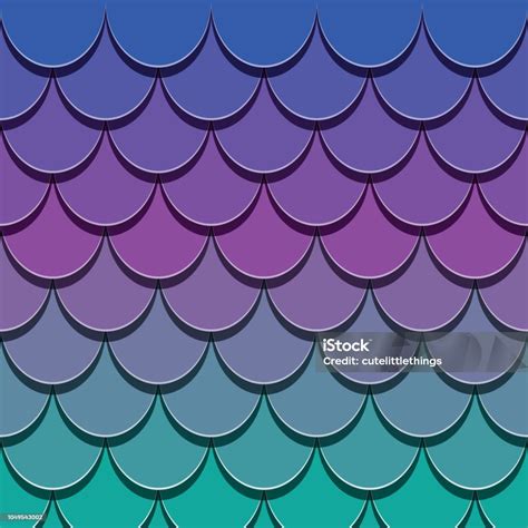 인 어 꼬리 패턴입니다 종이 3d 물고기 피부 배경 잘라 밝은 스펙트럼 색상입니다 규모에 대한 스톡 벡터 아트 및 기타 이미지 규모 그림자 꼬리 Istock