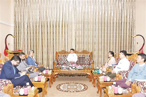 ပြည်ထောင်စုဝန်ကြီး ဦးတင်ဦးလွင် မြန်မာနိုင်ငံဆိုင်ရာ အိန္ဒိယသံအမတ်ကြီးအား လက်ခံတွေ့ဆုံ Ministry
