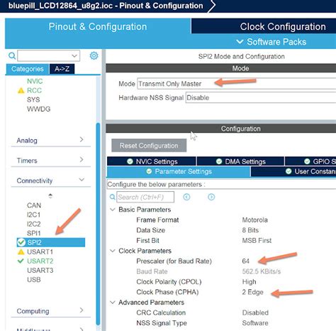 Stm32 And U8g2 To Draw On Lcd12864 Using Hardware Spi
