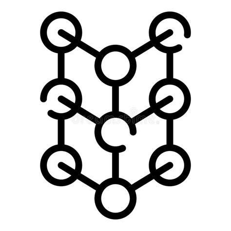 Molecular Lattice Icon Outline Style Stock Vector Illustration Of