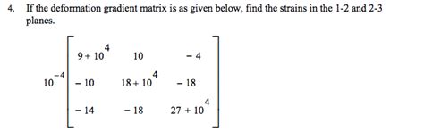 Solved If The Deformation Gradient Matrix Is As Given Below