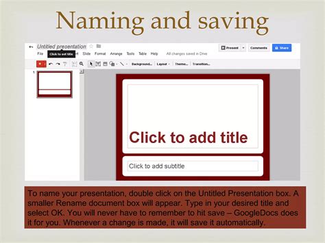 Using Google Presentation PPT