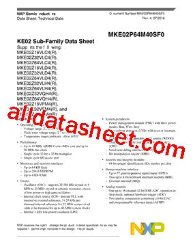 MKE02Z32VFM4 Datasheet PDF NXP Semiconductors