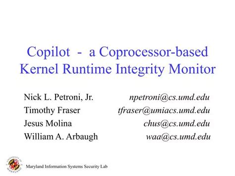 Ppt Copilot A Coprocessor Based Kernel Runtime Integrity Monitor