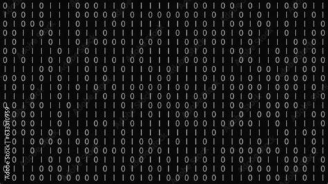 Vidéo Stock Binary Code Black And White Background With Digits Moving