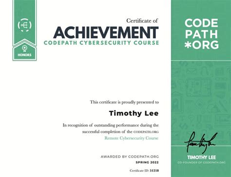 Timothy Yehan Lee On Linkedin I Just Completed The Codepath Cybersecurity Course Was A Lot Of Fun