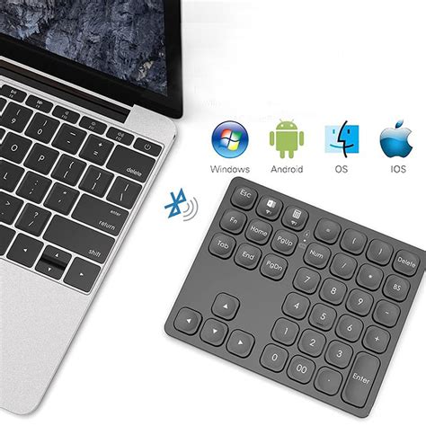 36 Keys Numeric Keyboard Rechargeable Dual Bluetooth Wireless Number Keypad Mini External Numpad