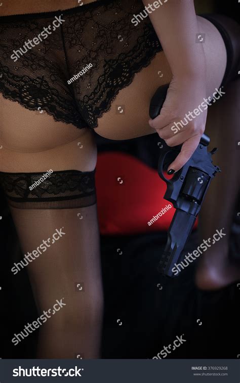 Sexy Girl Lingerie Gun Stock Photo Shutterstock