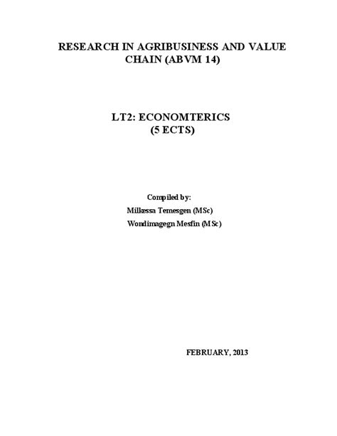 Pdf Dougherty Introduction To Econometrics Pravesh Kumar