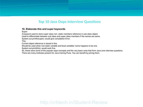 Top 10 Javaoopsinterviewquestions Ppt