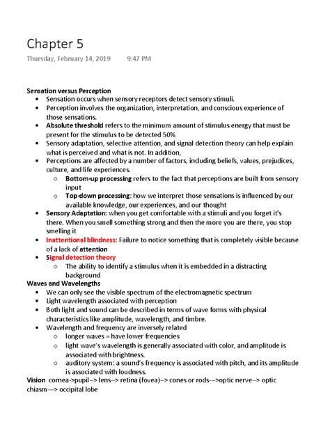 Chapter 5 Summary Psychology Warning Tt Undefined Function 32 Sensation Versus Perception