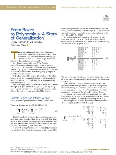 From Boxes To Polynomials A Story Of Generalization
