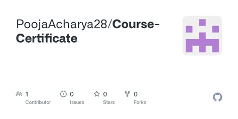 Github Poojaacharya Course Certificate