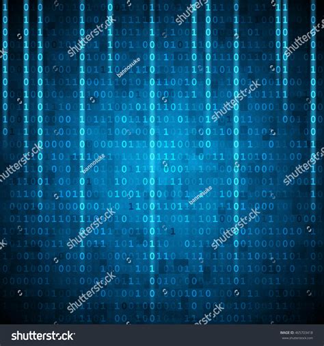 Vector Matrix Style Binary Background Falling Stock Vector Royalty