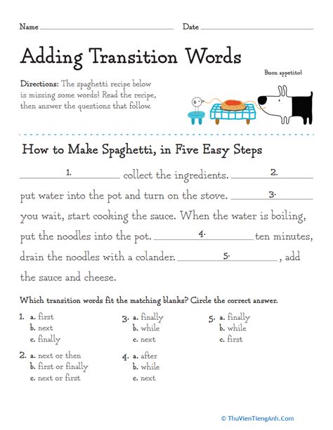 Adding Transition Words Thư Viện Tiếng Anh