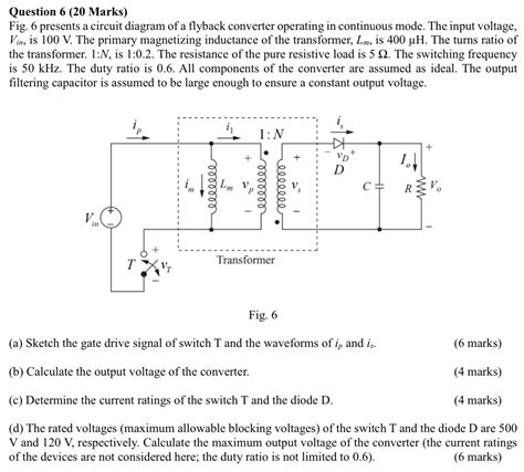 Solved Question 6 20 ﻿marks Fig 6 ﻿presents A Circuit