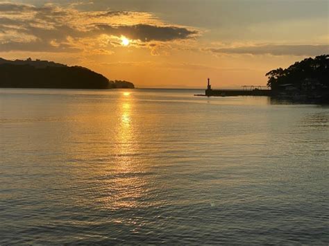 不知火海の夕景 野坂屋旅館