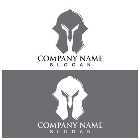 스파르타 헬멧 전투기 아이콘 벡터 일러스트 템플릿 디자인 프리미엄 벡터