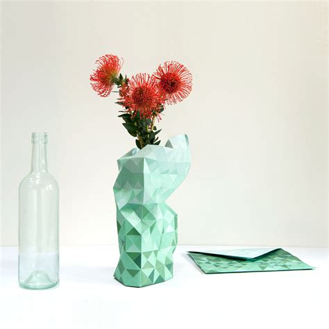 Paper Vase Cover Green White Pepe Heykoop Touch Of Modern