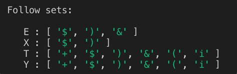Ll1 Parser Parsing Table Part 1 First And Follow Sets · Github