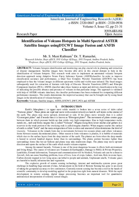 Pdf Identification Of Volcano Hotspots In Multi Spectral Aster
