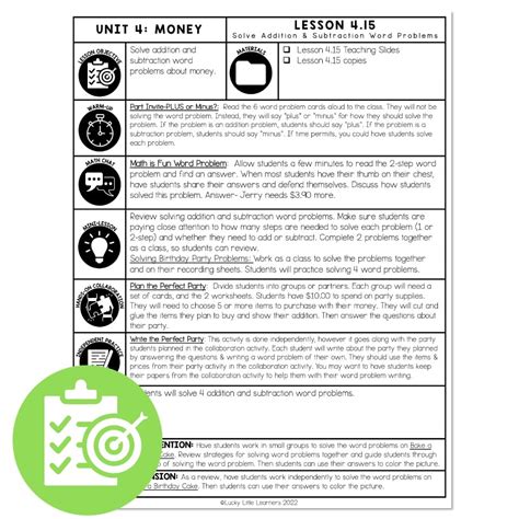 Lucky To Learn Math Mixed Addition And Subtraction Money Word