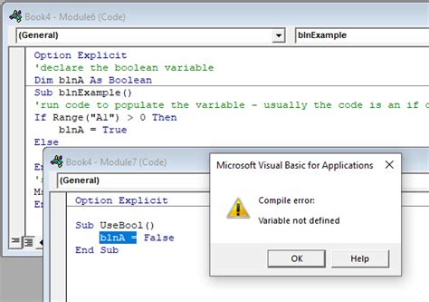Vba Boolean Data Type Dim Variable Automate Excel