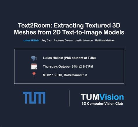 📢 Paper Reading Group With Lukas Höllein On October 24th “text2room Extracting Textured 3d