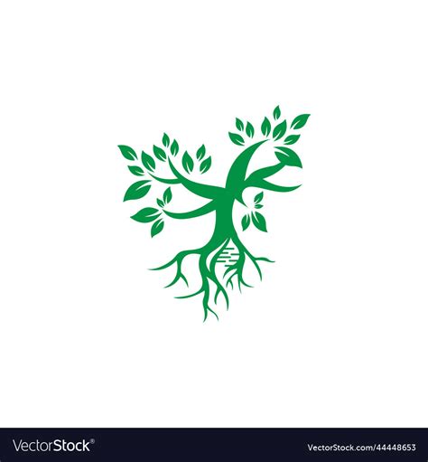 Root And Tree Helix Logo Template Royalty Free Vector Image