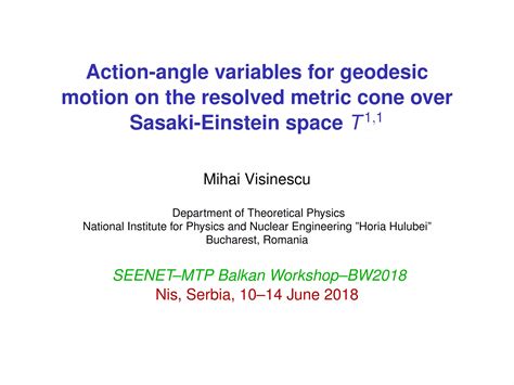 mihai visinescu action angle variables for geodesic motion on resolved