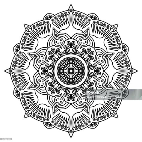 추상 원 낙서의 벡터 손 그리기 꽃 만다라 빈티지 장식 요소 이슬람교 아랍어 인도 모로코 스페인 터키 파키스탄 중국어 신비주의 오스만 모티프 색칠 공부 책 페이지 0명에