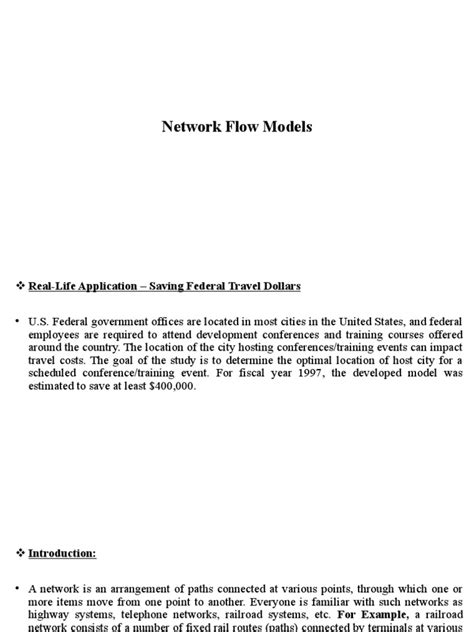 6 Network Flow Models Lecture 9 11 Pdf Applied Mathematics