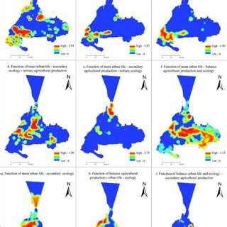 Kernel Density Map Of Composite Land Use Functions Kernel Density Map Download Scientific