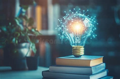 Innovative Technology Concept Light Bulb Illuminating Knowledge And Ideas Stock Illustration