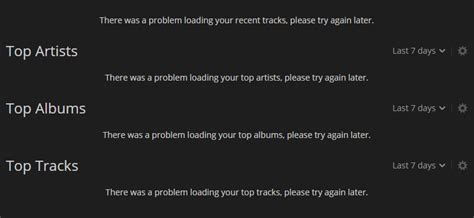There Was A Problem Loading Your Recent Tracks Please Try Again Later Again Rlastfm